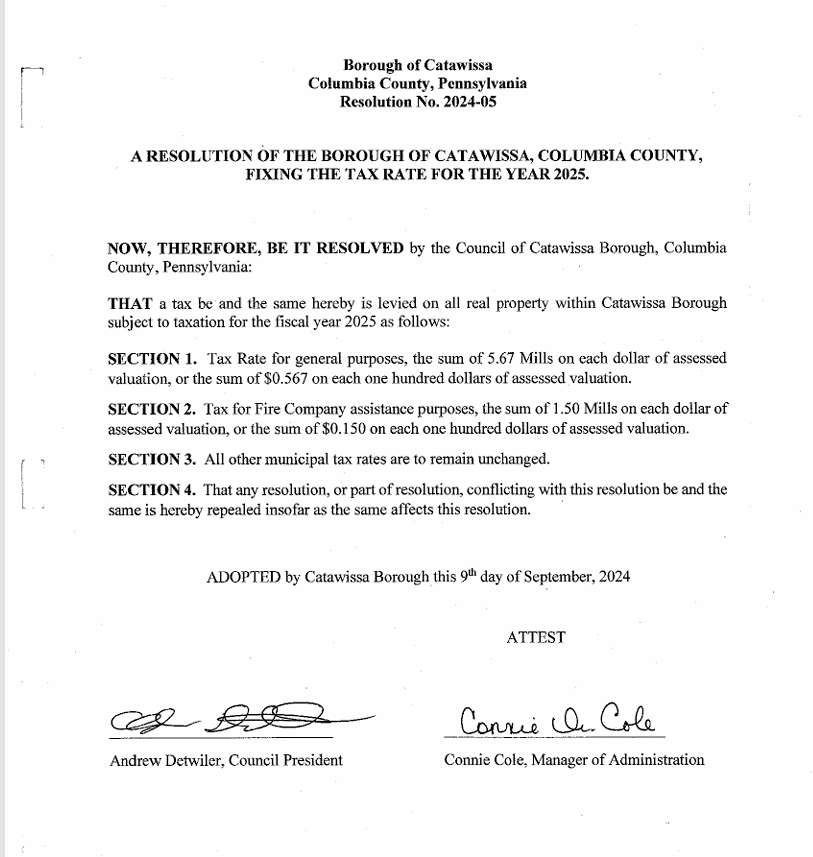 News & Events | Catawissa Borough, Pennsylvania | Established 1774