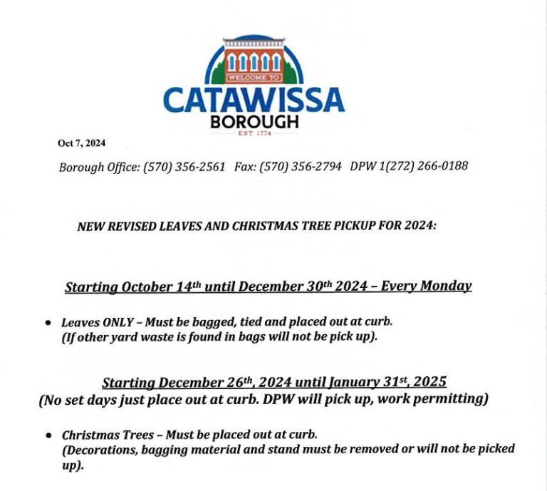 News & Events | Catawissa Borough, Pennsylvania | Established 1774